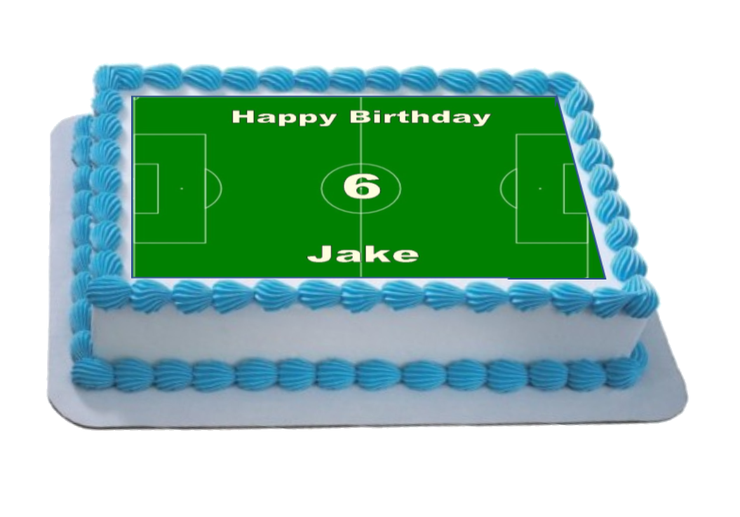 Personalised Football Pitch A4 Icing Sheet Topper – Sprinkles & Toppers Ltd