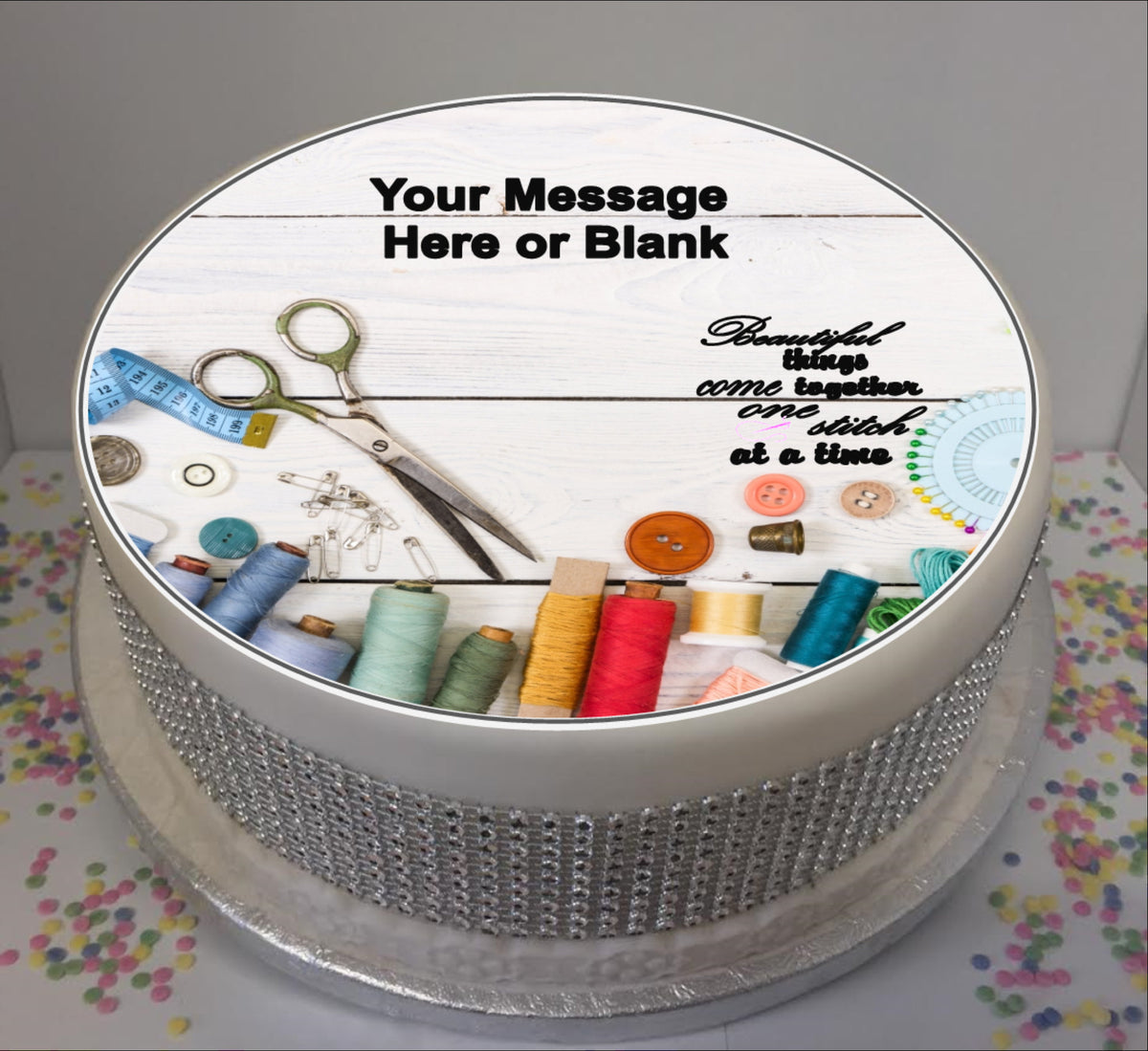 Personalised Sewing / Seamstress Scene 8" Icing Sheet Cake Topper ...