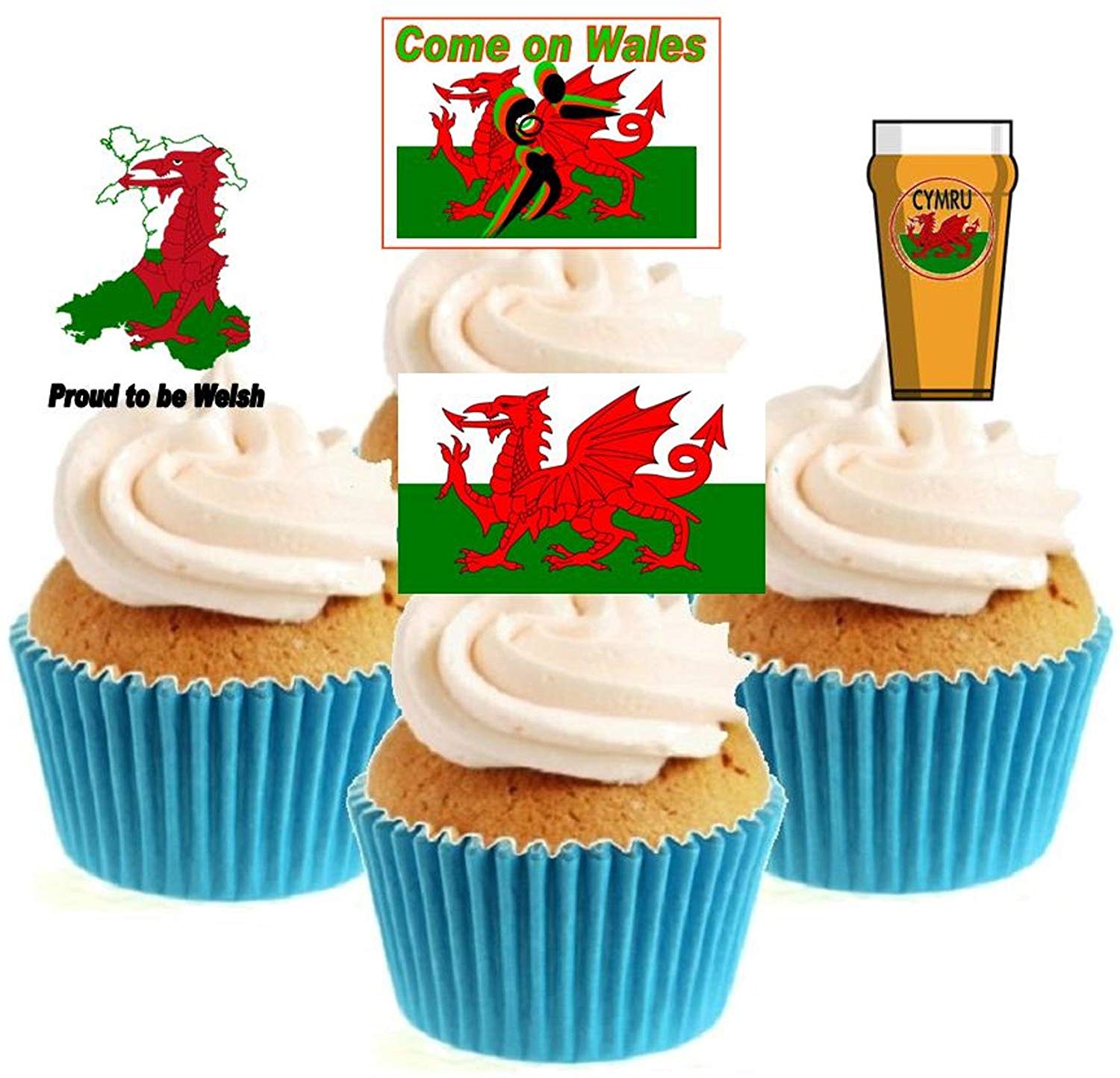 Welsh Rugby Collection Stand Up Cake Toppers (12 pack) – Sprinkles ...